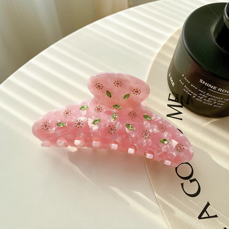Custom Large Size 10.8cm Cellulose Acetate Rhinestone Hair Claw Clip ...