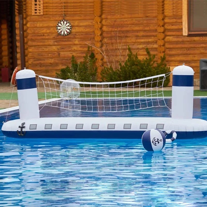 Factory price inflatable volleyball pool floats with net water party ...