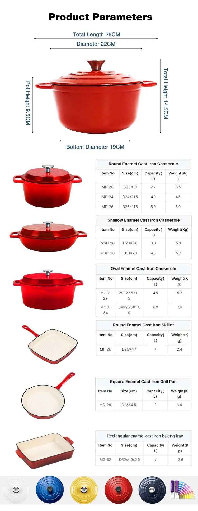 Dutch Oven Cast Iron Cookware Pot Set 7 Piece Set With Wooden Box - Buy ...