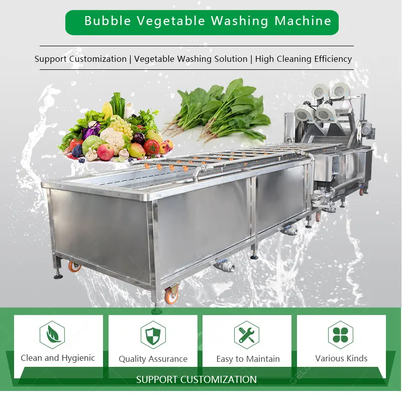 220v Air Bubble Industrial Fruit Spinach Fruit Washing Machine ...