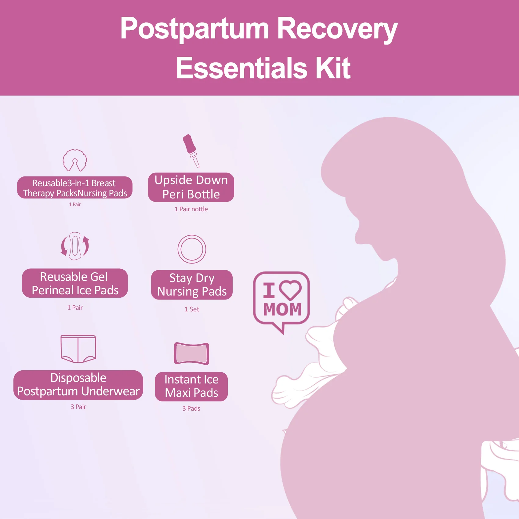 3-in-1 Ice Perineal Pad with Healing Foam for Postpartum Recovery