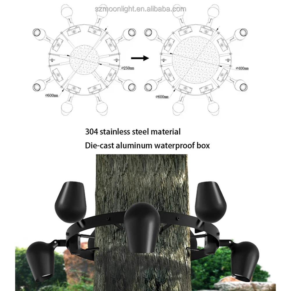 40W LED Tree Hugging Lights - IP66 Waterproof & Efficient