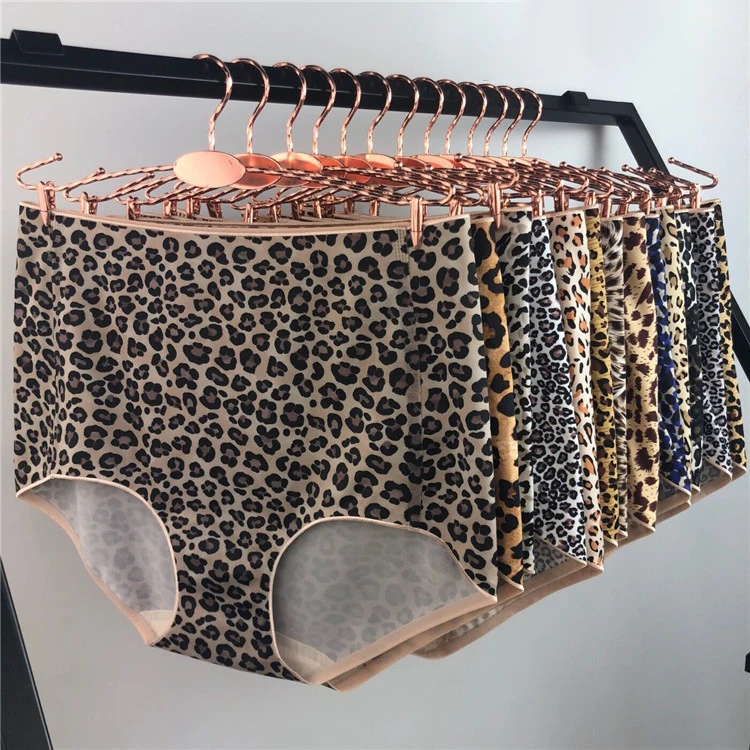 Fabric Female Underwear Panties Leopard Print High Waist Underwear ...