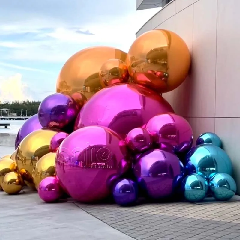 Custom extra Large Inflatable Gold Sphere Chrome Gold Ball Big Shiny ...