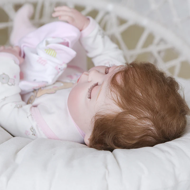 22 Inch Baby Girl Sleeping Reborn Dolls Kit Children Gifts Cuddly ...