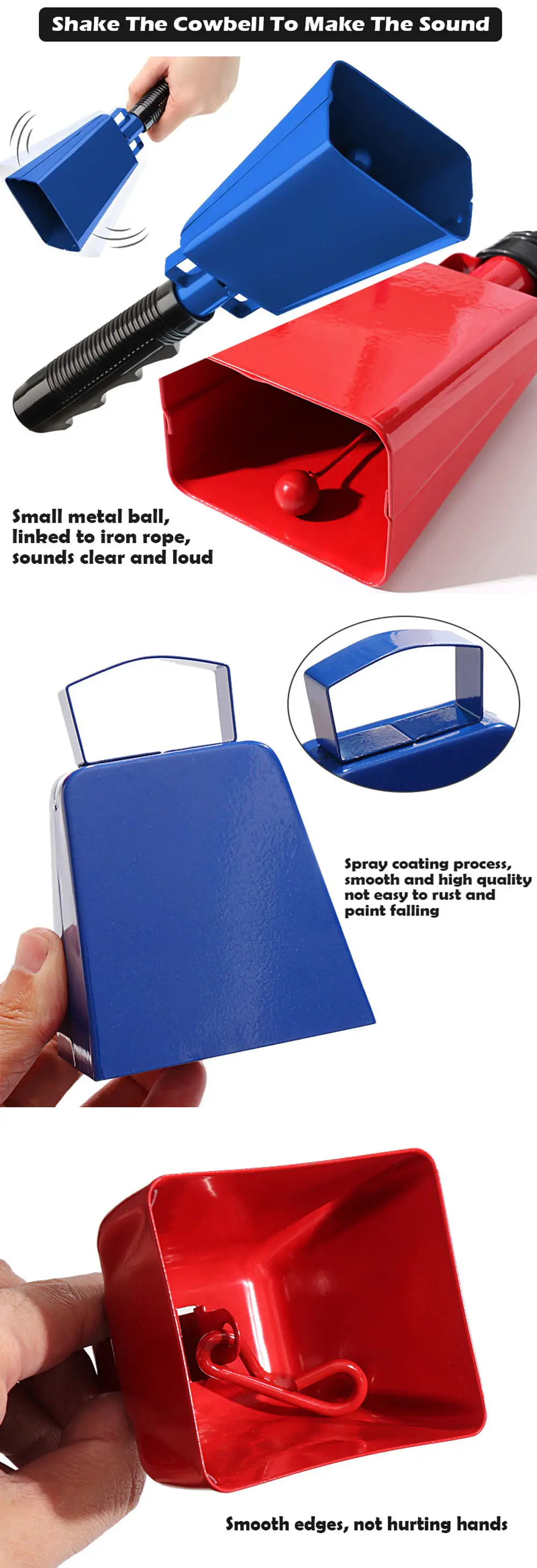 New Arrival Multi Colors Small Cow Bell For Sports Party Events ...