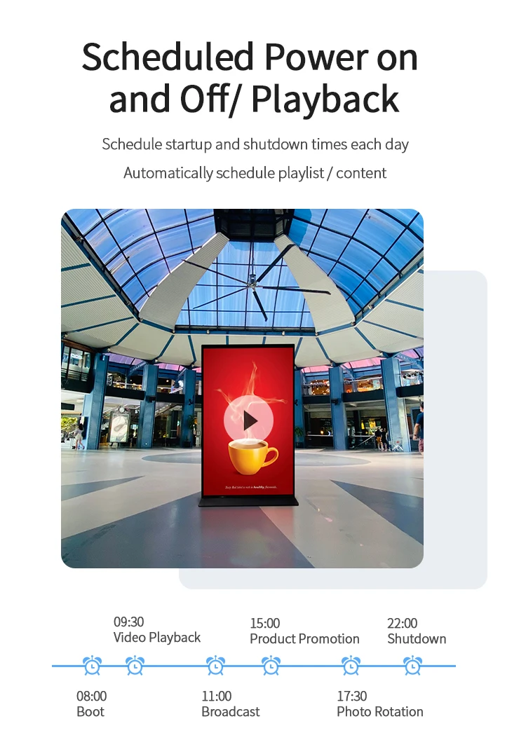 75 Inch Full Screen Digital Signage 4k Totem Screen Floor Standing Menu Board Indoor Advertising ...