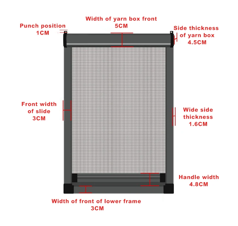 Retractable Aluminum Roller Screen Window Aluminum Frame With ...