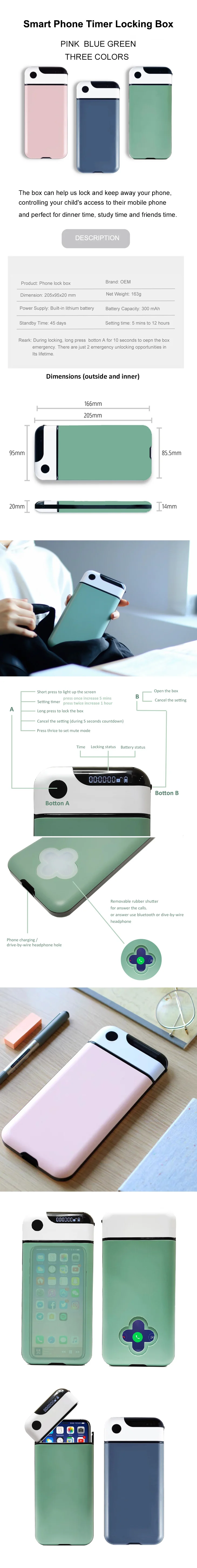 Secure Your Smartphone with Timer Locking Box - Blue, Green, Pink