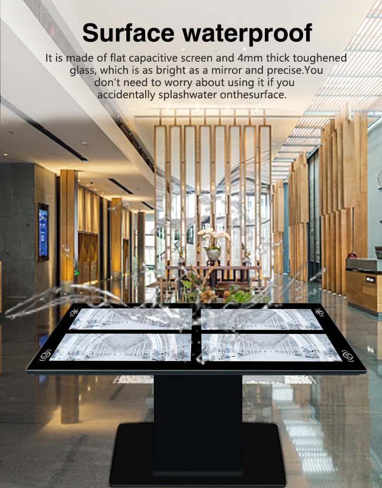 Indoor Screen Ordering Touch Smart Tables With Multitouch Waterproof ...