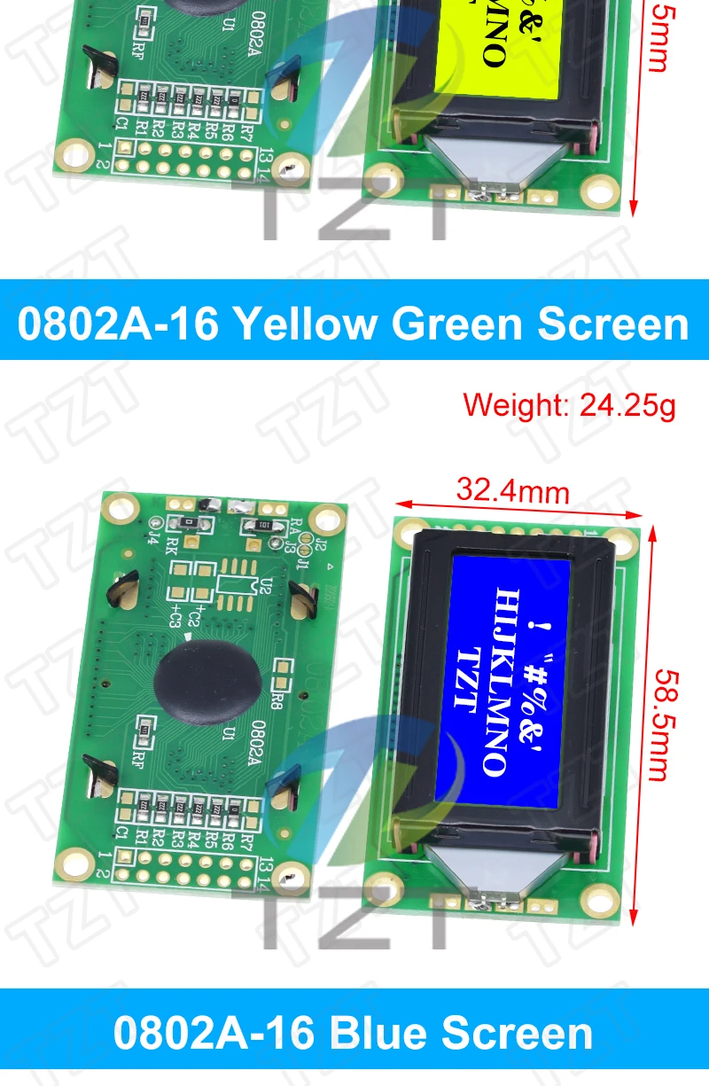 Tzt Lcd Module Blue Green Screen For Arduino 0802 1602 2004 12864 Lcd Character Uno R3 Mega2560 ...