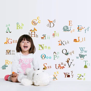 Cartoon Cute Animal Alphabet Stickers Letters For Kids Room - Buy ...