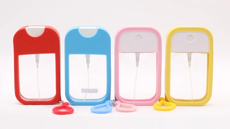 38ml 45ml 50ml Perfume Hand Sanitizer Bottle Travel Mini Square Plastic Key Chain Credit Card ...