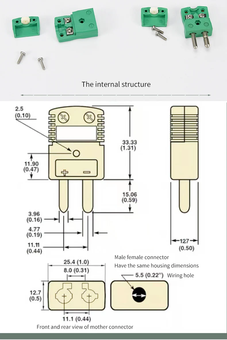 K Type Mini Thermocouple Connectors - Buy Plug Sockets H120 K Type ...