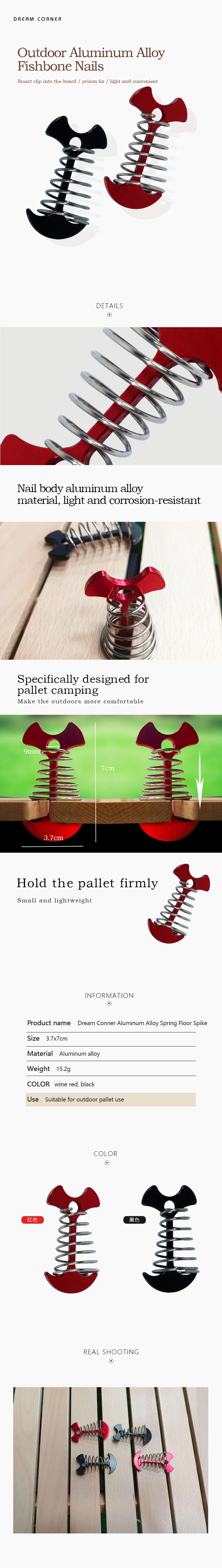 Fish Bone Shaped Floor Spring Nail Spring Nail Anchor Outdoor Camping ...