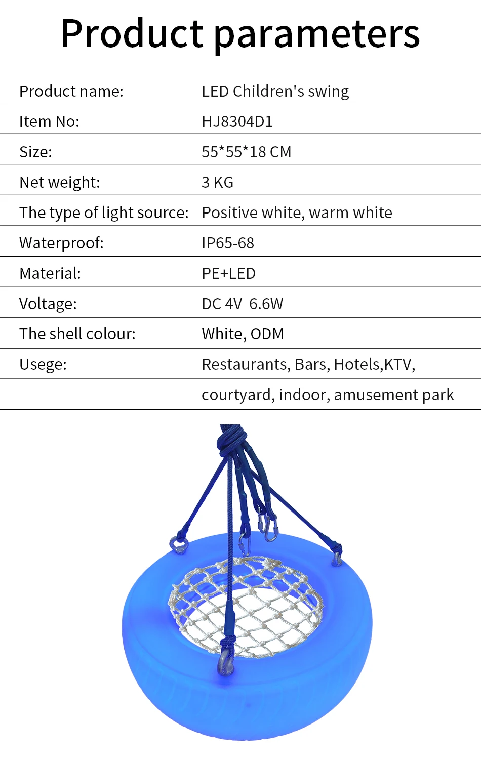 2022 New Design 16 Colors Rgb Led Children's Swing Waterproof Led Patio ...