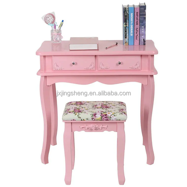 Wooden Cosmetic Vanity Dressing Table/pink Dressing Table For Girls ...