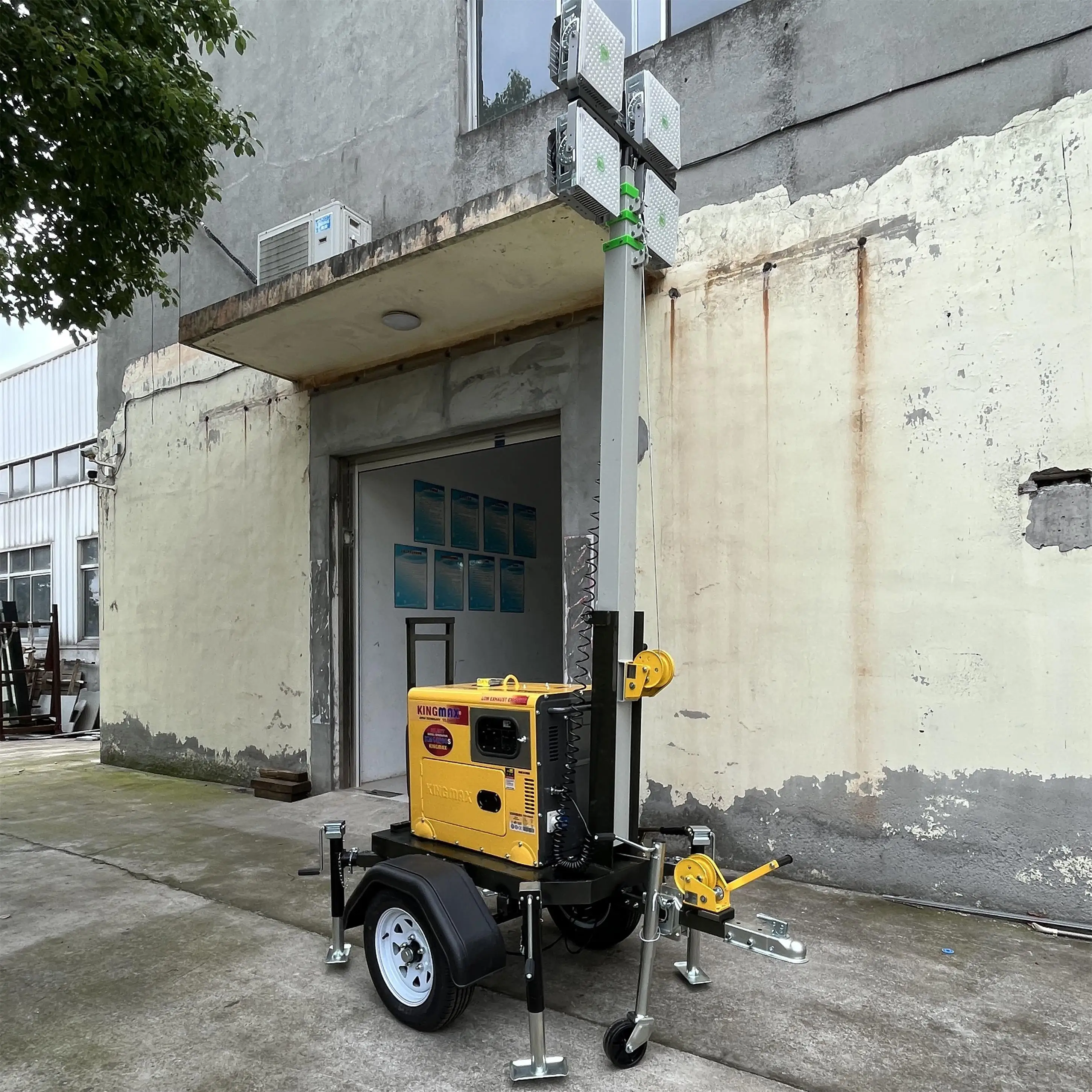 5KW Air Cooled Diesel 4*1000W Led Lighthouse Outdoor 7M 9M Towable ...