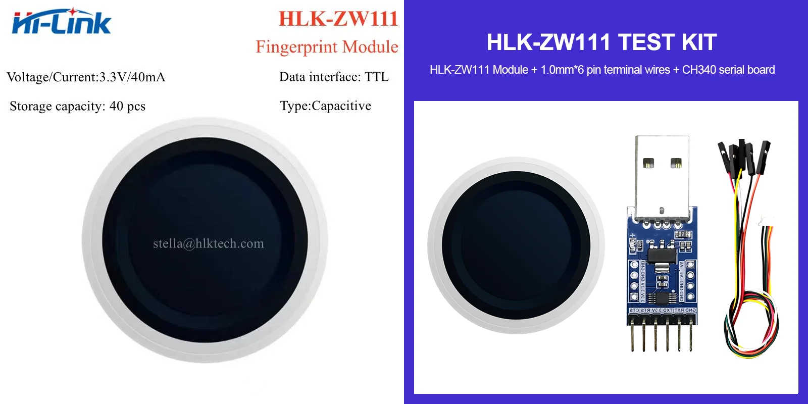 HLK-ZW111 Fingerprint Module - Low Power, High Accuracy