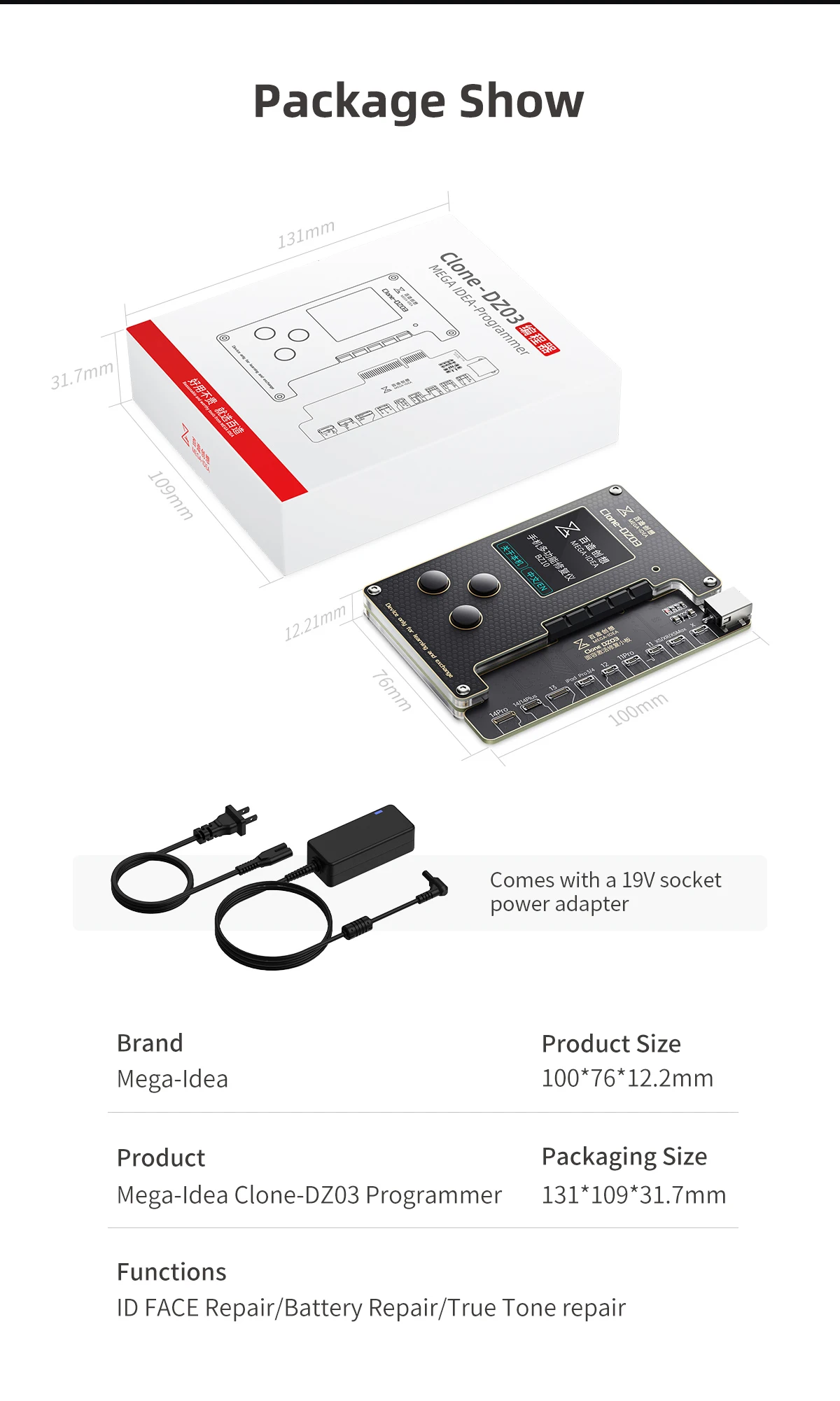 Qianli Dz03 Programmer For Repair Face Id,Without Dismantling,Battery ...