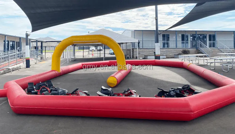 Commercial PVC Electric Race Cars Tracks - Inflatable Go Karting Track