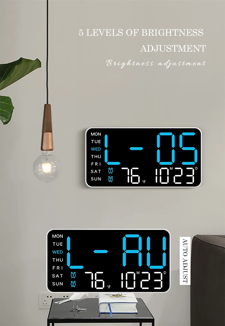 Modern Luminous Numeral Multifunctional LED Wall Clocks