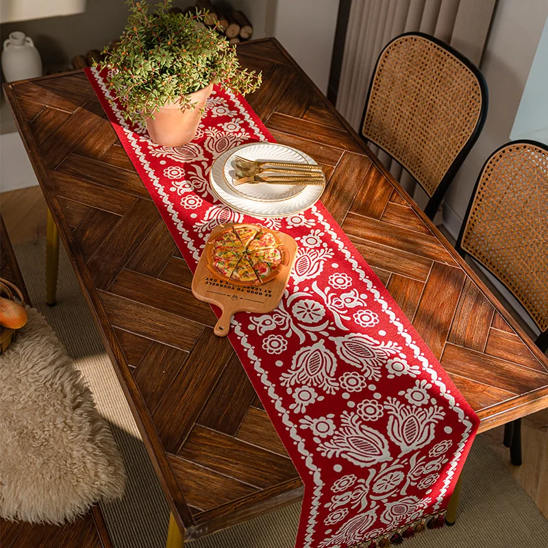 Wholesale Red National Style Table Runner Digital Custom Printed Table ...