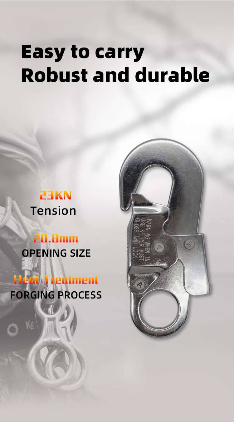 JENSAN Custom Safety Harness Hook - Double Action Snap