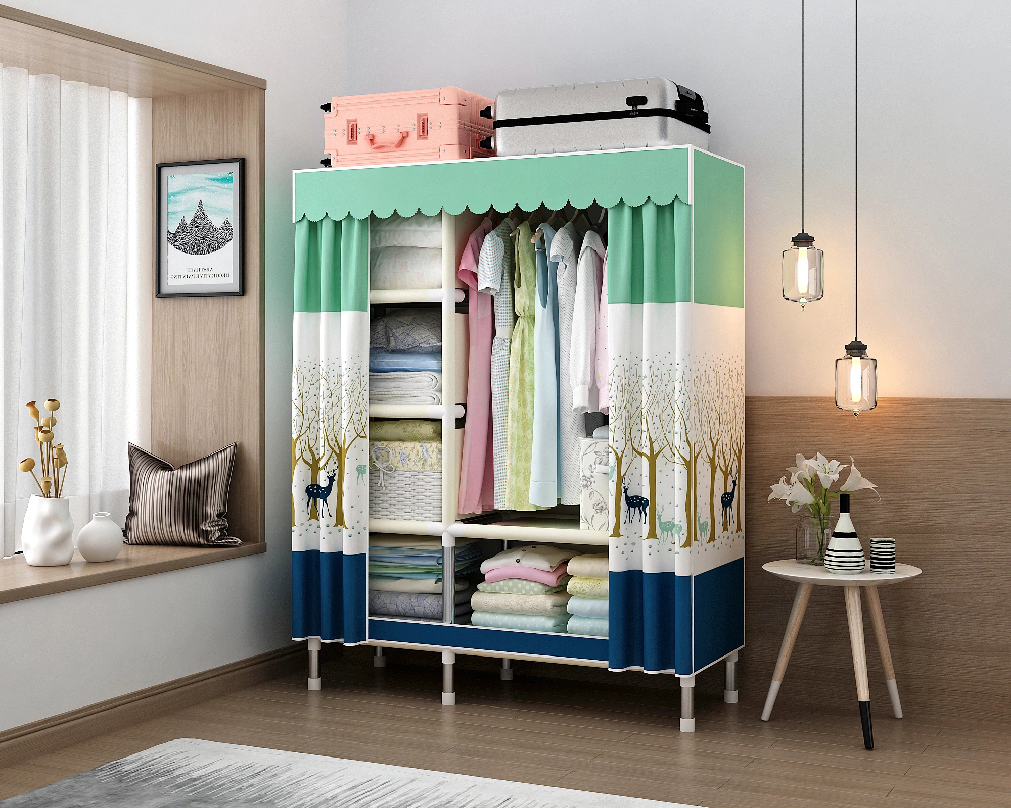 Removable Storage Detachable Wardrobes Floor Simple Multi-layer Non ...