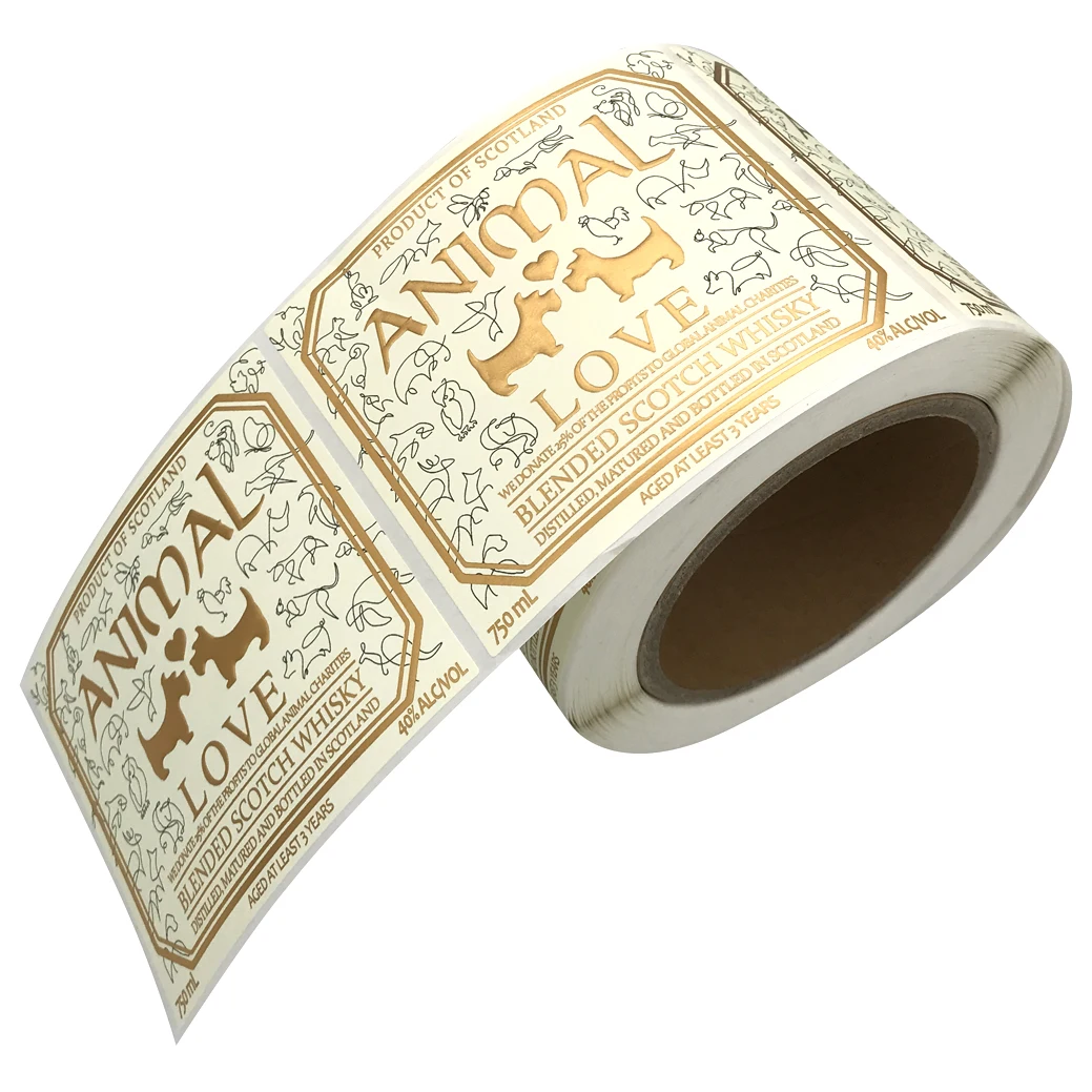 Embossment Gold Foil Stamping Wine Labels Spot Uv Texture Paper Whisky ...