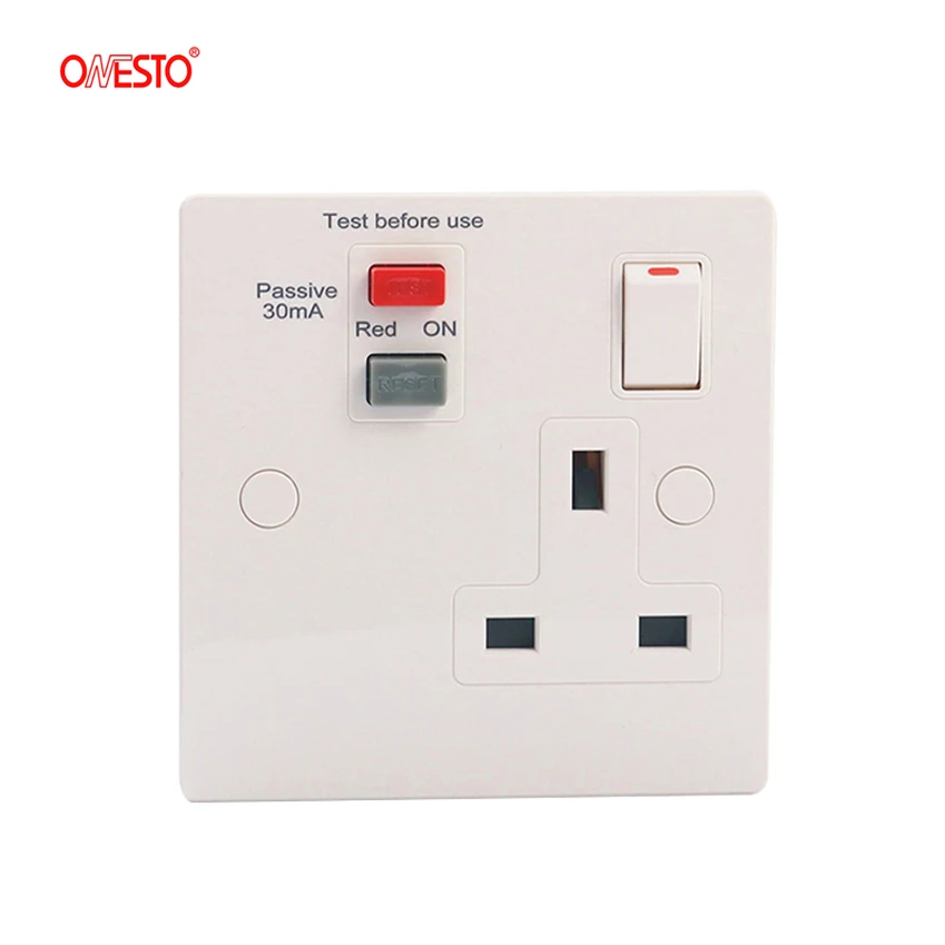Wall Rcd Socket 13a British Rcd Socket Uk Socket 30ma 86x86mm Max Load ...