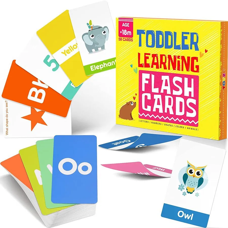 Educational Talking Kids Playing Cognitive Cards Toddler Learning Flash ...