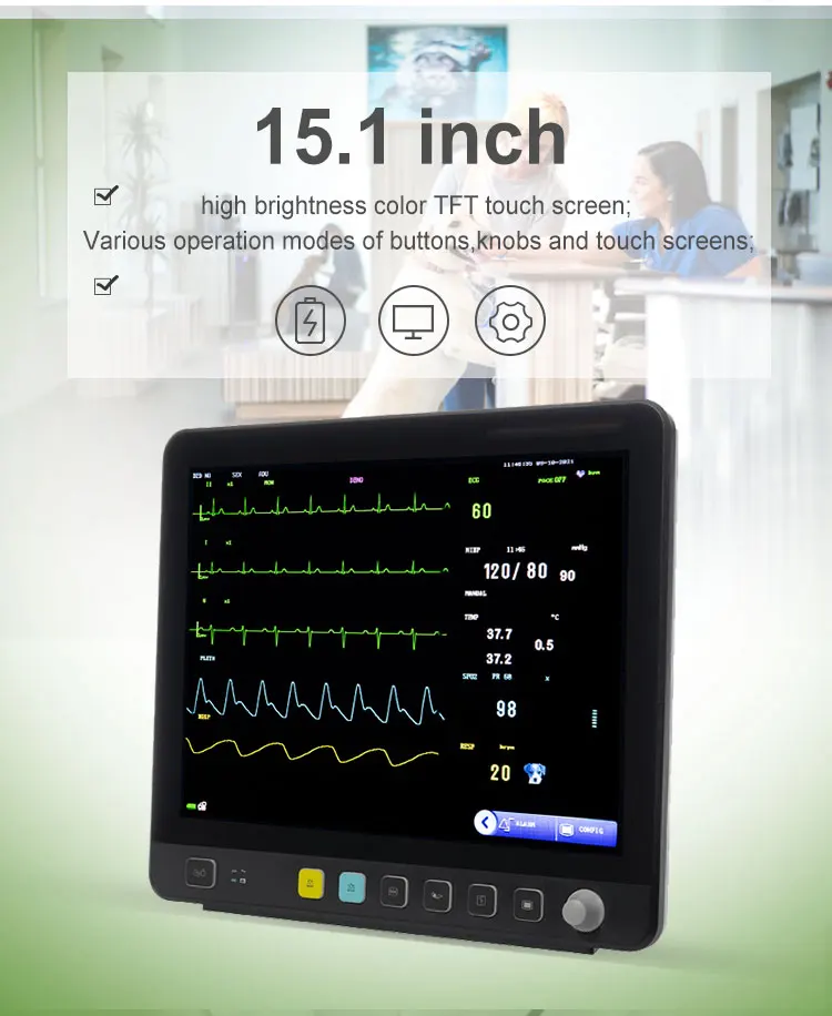 Yonker Hospital Vital Sign Multiparameter Veterinary Patient Ecg ...
