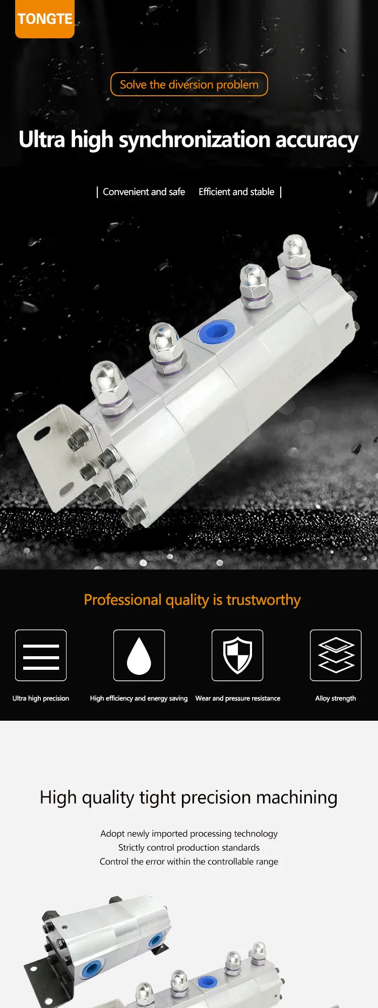 Synchronous Hydraulic Gear Flow Divider Motor - Buy Flow Divider Motor ...