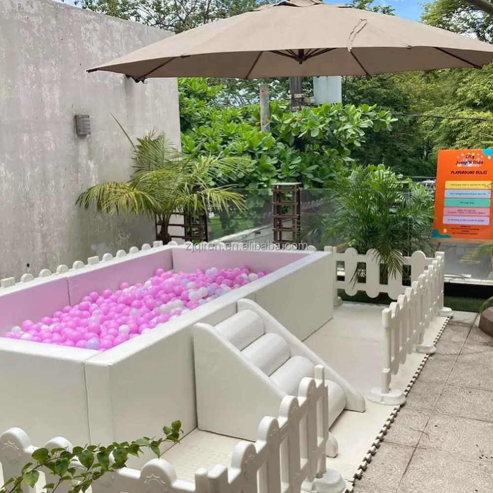 Toddlers & Adults Love Our White Ball Pit with Slide