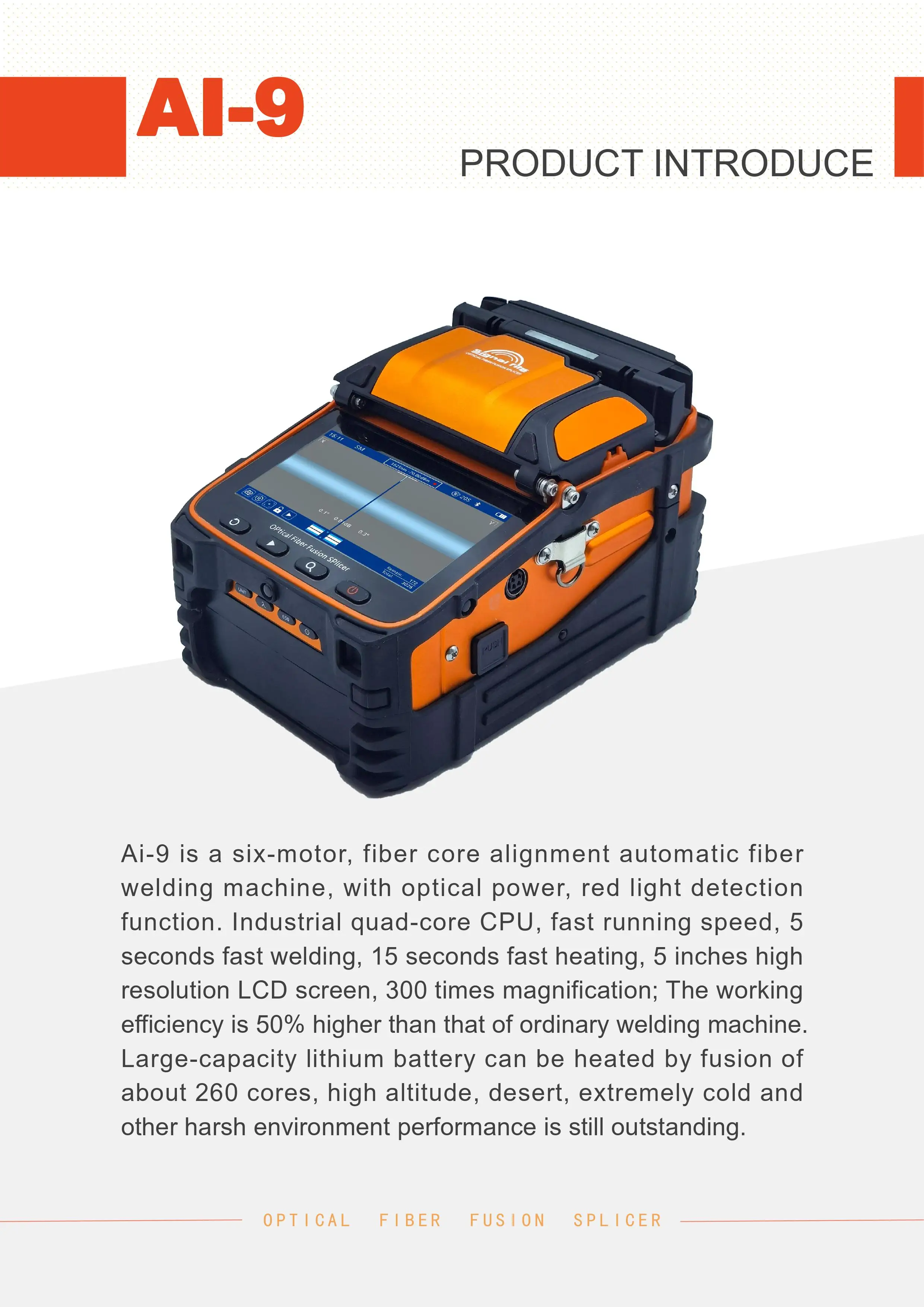 AI9 ARC Fusion Splicing Machine with Six Motors Signal Fire AI-9