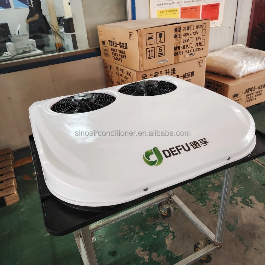 Double Fans Van Roof Conditioning 12V Rooftop Truck Cabin AC Electric ...