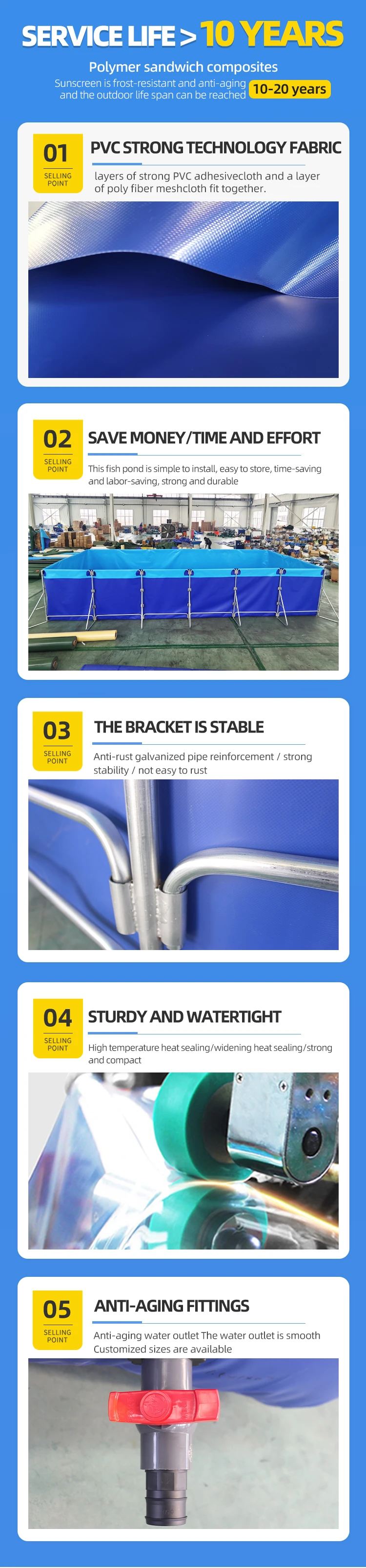 Aquaculture System - Foldable PVC Fish Pond for Shrimp Fish Raising