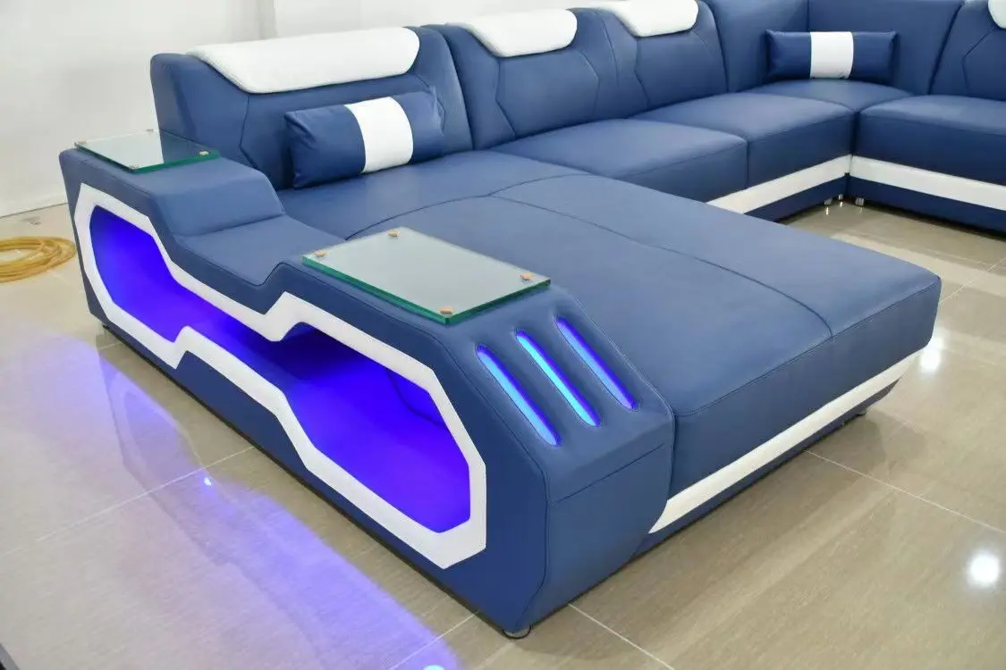 Cbmmart Modern Living Room Leather Sofas Set Furniture Multi-function ...