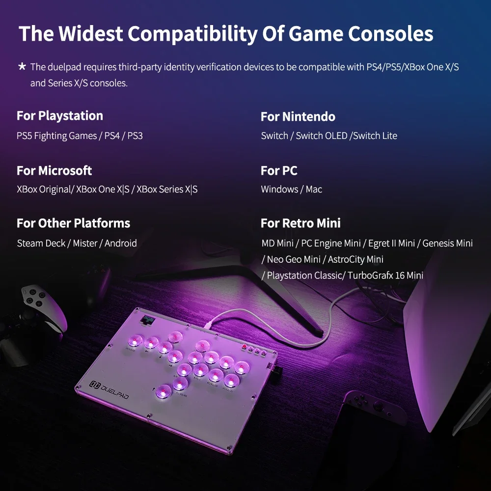 Duelpad Leverless Controller Hitbox For Ps5 Fighting Game Stick Arcade ...