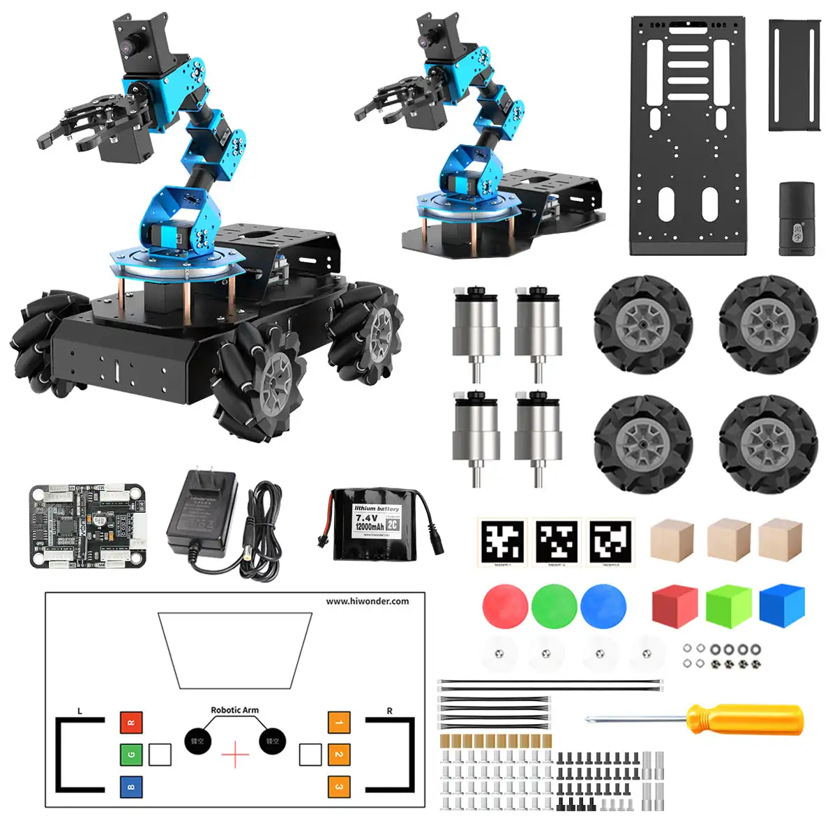 ArmPi Pro Raspberry Pi ROS Robotic Arm Developer Kit with 4WD Mecanum ...