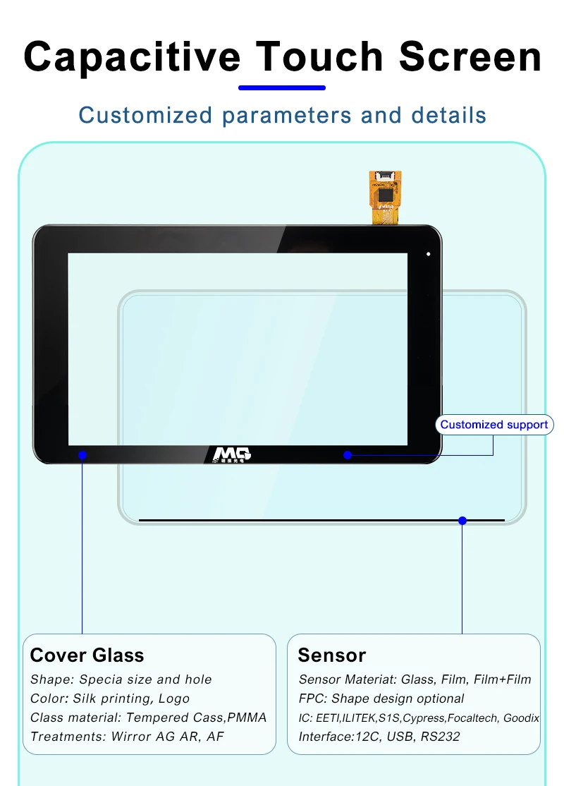 Customized Function Lcd Capacitive Display Monitor 15 Inch Touch Screen ...