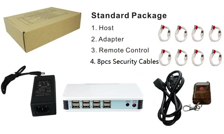 10 Usb Ports Alarm System Retail Display Security Multi-port Charging ...