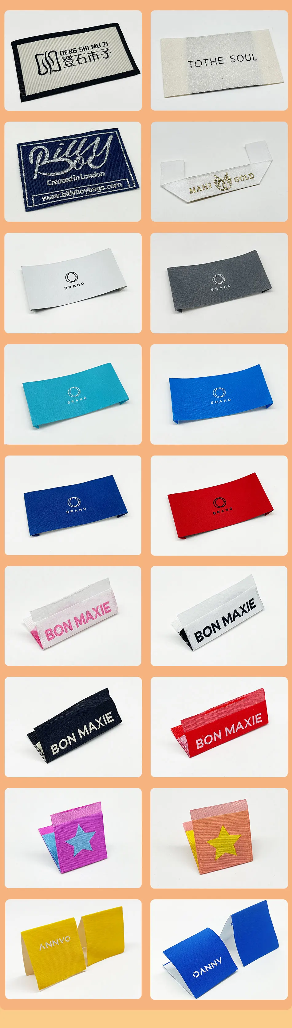 Hot Selling Custom Sustainable End Fold Satin Woven Labels Eco-Friendly ...