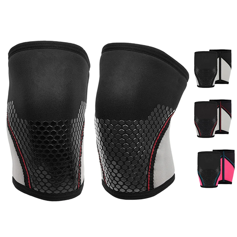 Mkas Heavy Duty 7mm Neoprene Non-slip Weightlifting Knee Pads Sleeve ...
