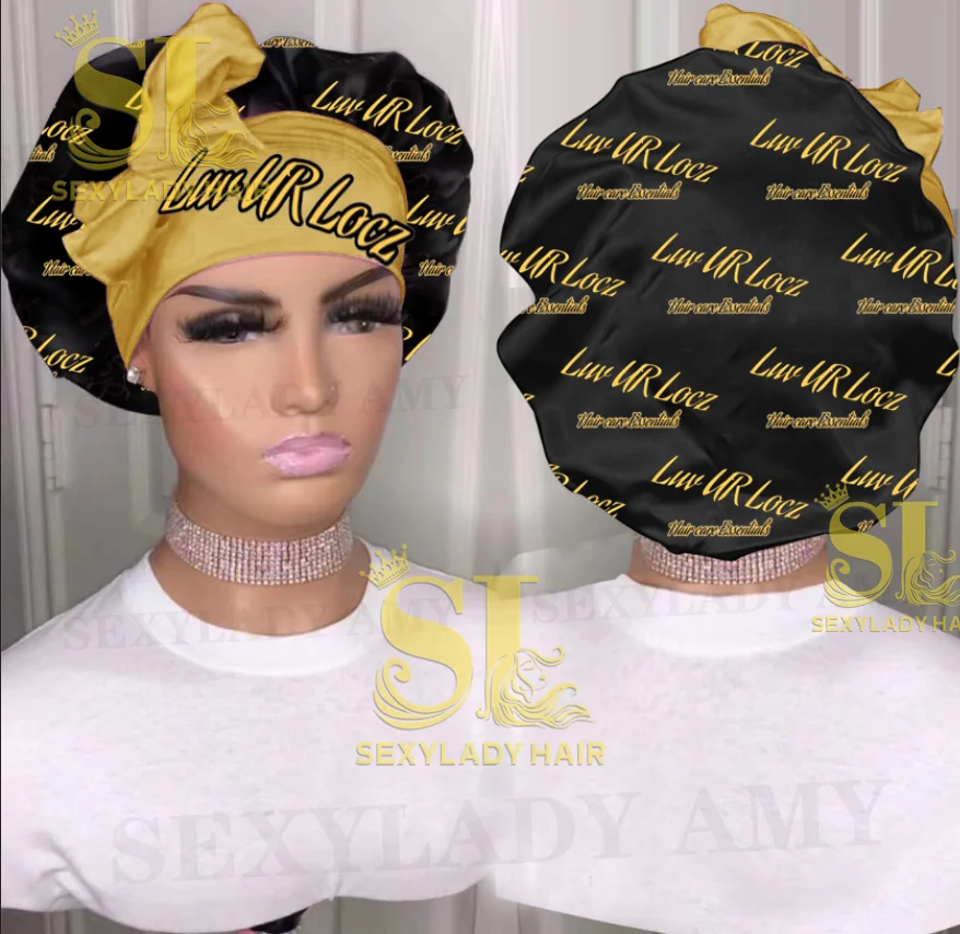 Satin Cute Kids Bonnets Logo Custom Adjustable Draw String Silk Baby ...