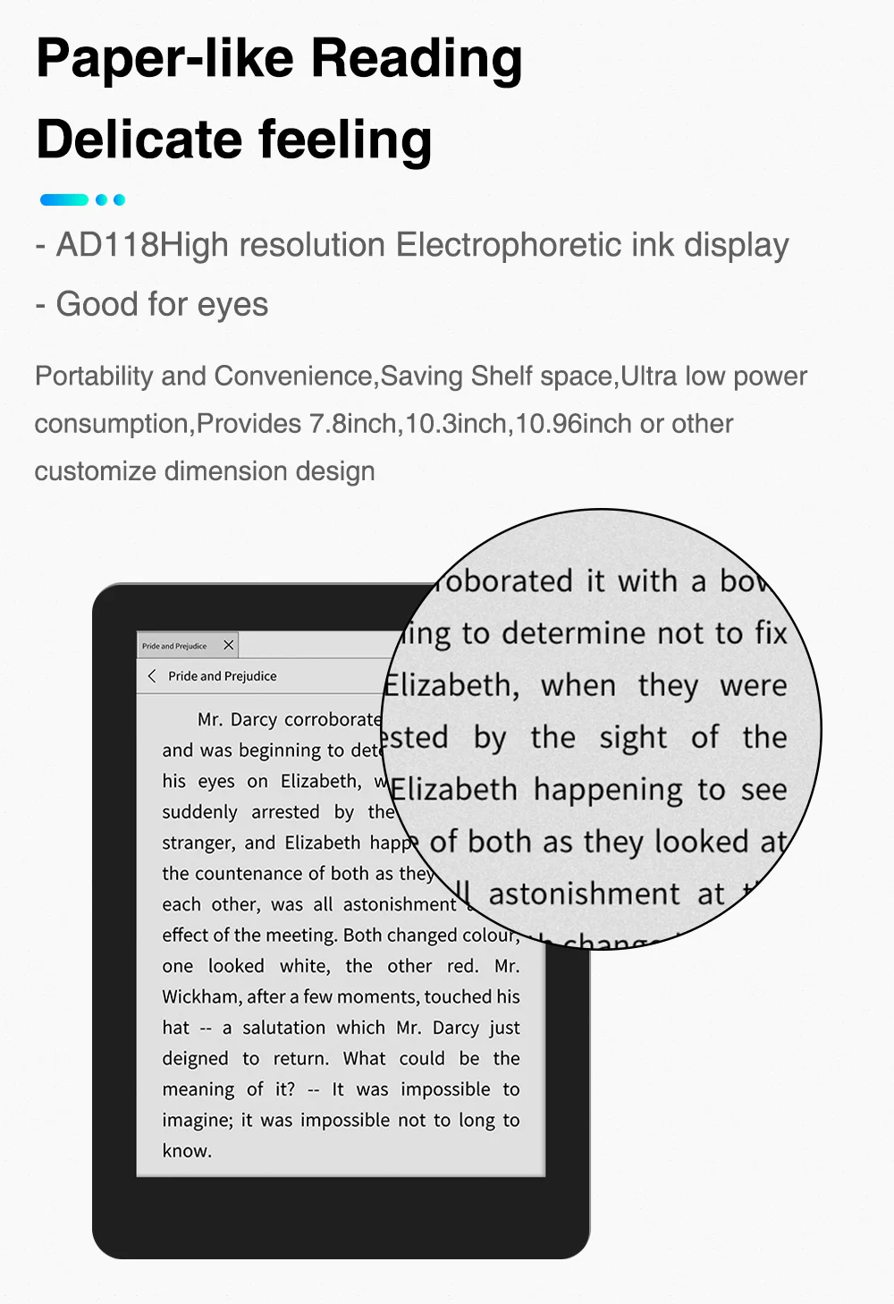 6 Inch E-Book Reader with E-Ink, Touch Screen, and 32GB