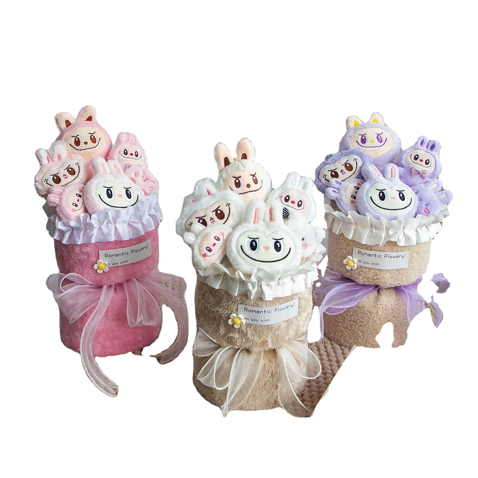 Labubu Plush Doll Bouquet for Girlfriend's Birthday or Valentine's Day ...