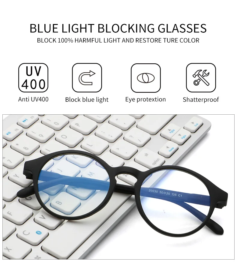 Wholesale Flexible TR90 Unisex Anti-Light Computer Glasses