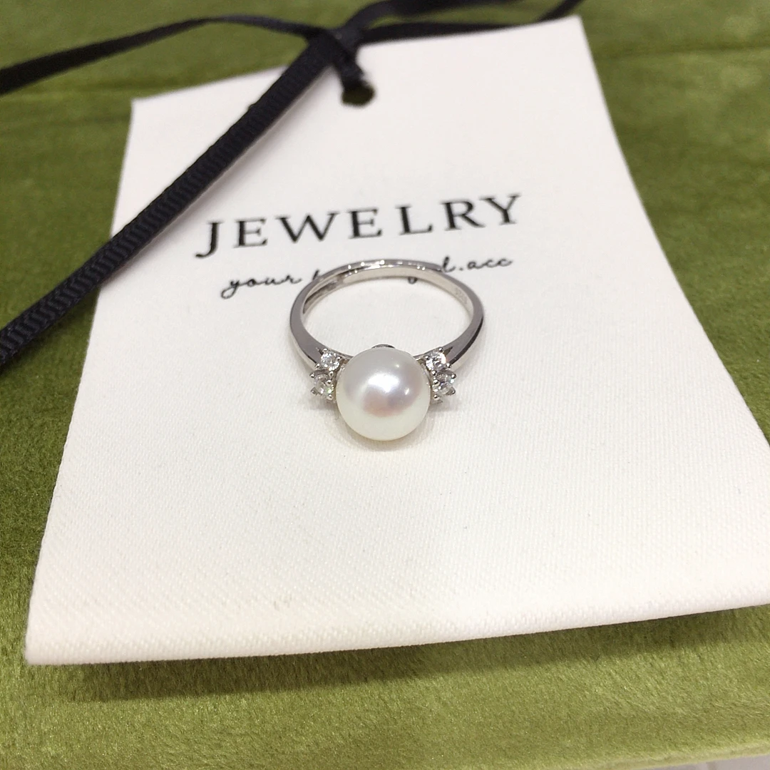 8-9mm 5a Simple Zircon 925 Silver Ring For Women Natural Freshwater Pearl Jewelry - Buy 8-9mm 5a ...